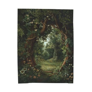 Enchanted Forest Tapestry Blanket • Woven Wall Hanging Aesthetic ...