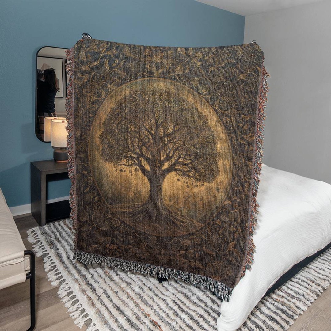 Celtic Tree of Life Tapestry Blanket, Woven Wall Hanging Medieval ...
