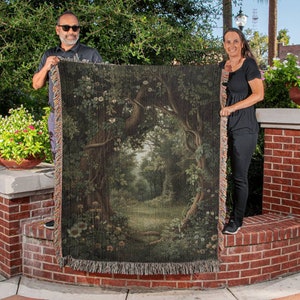 Enchanted Forest Tapestry Blanket • Woven Wall Hanging Aesthetic ...