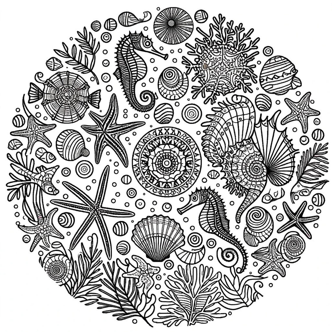 Adult Coloring Sea World - Etsy