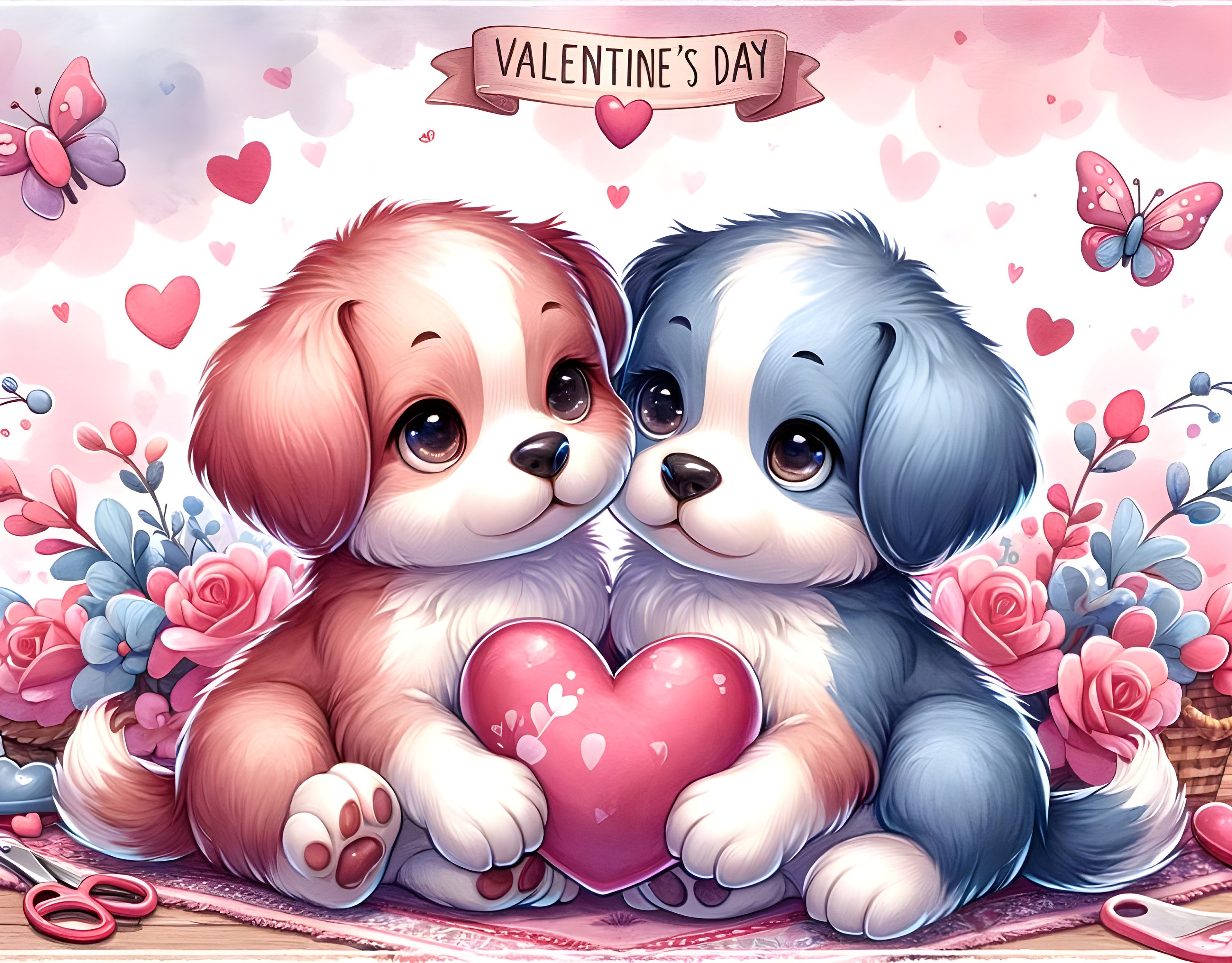 Puppy Valentine's Day - Etsy