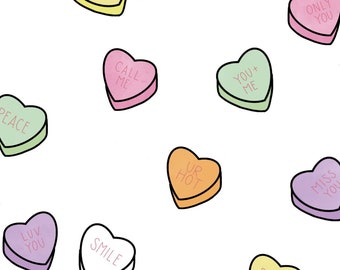 Printable Conversation Heart Valentines Cards, Digital Download - Etsy