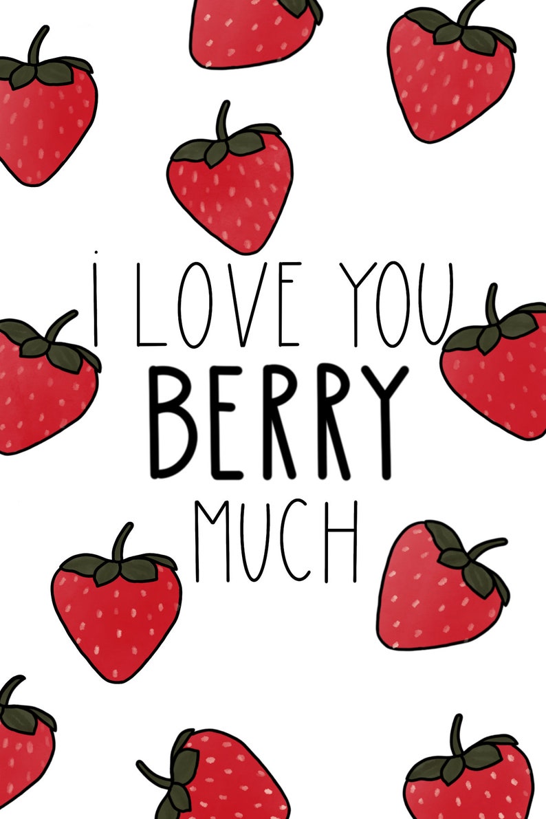 Printable I Love You BERRY Much Greeting Card - Etsy