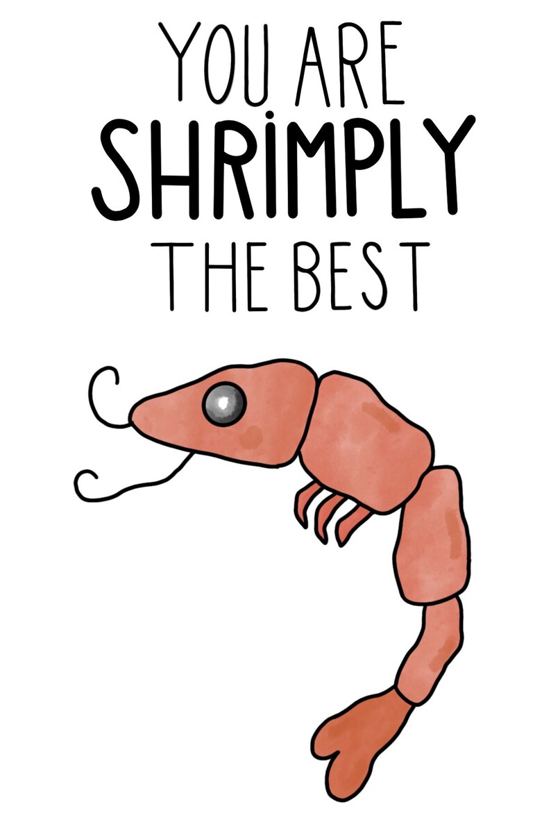 Printable Punny Greeting Card- for Someone Who is Shrimply the Best - Etsy