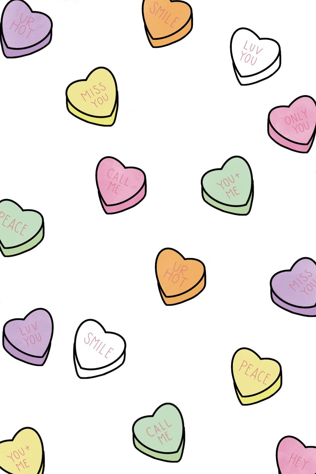 Printable Valentine Conversation Heart Card - Etsy