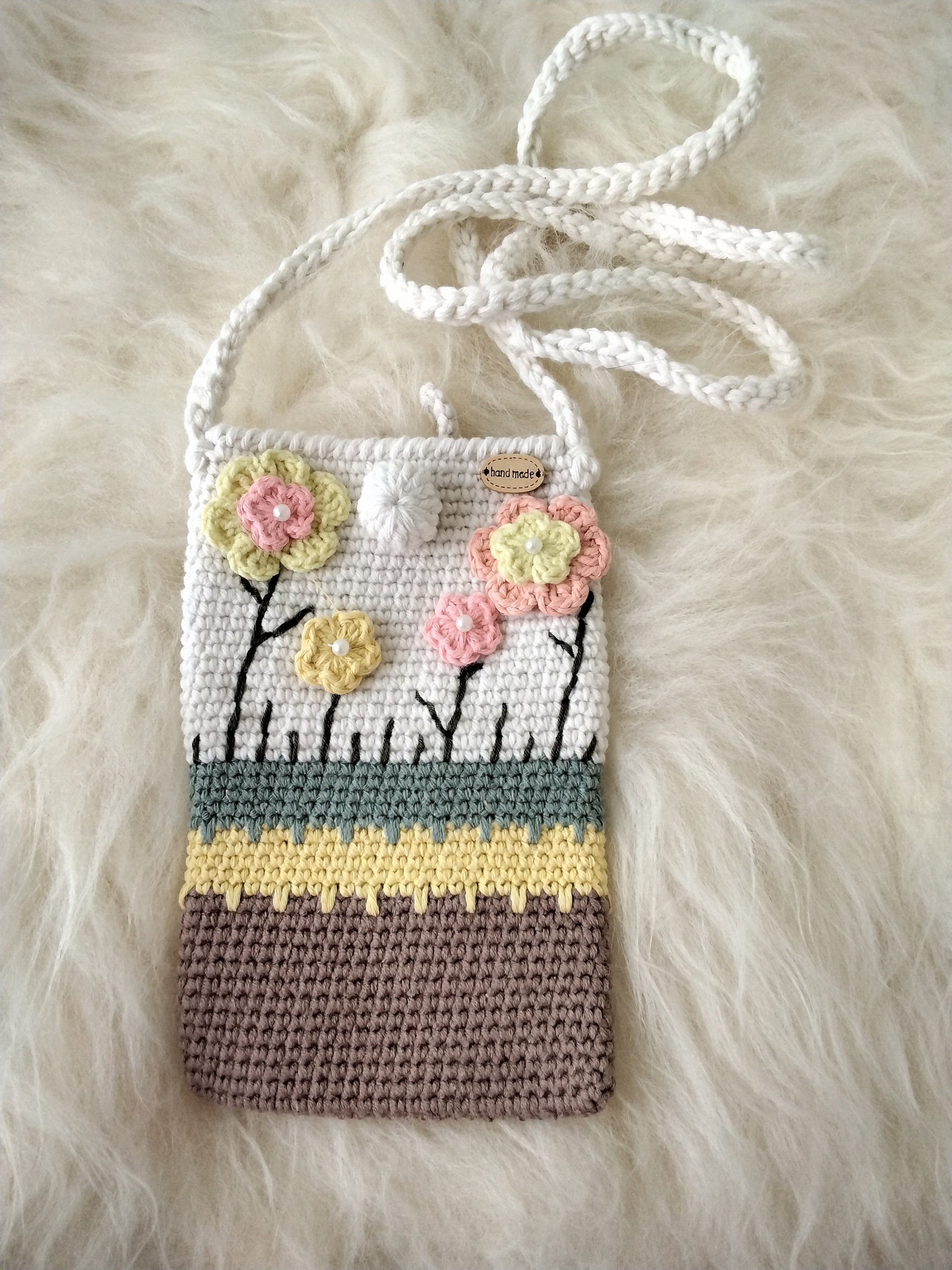 Phone Bag ,knitphonebag, Handmadephonepouch,knitphonecase,crochet Phone ...