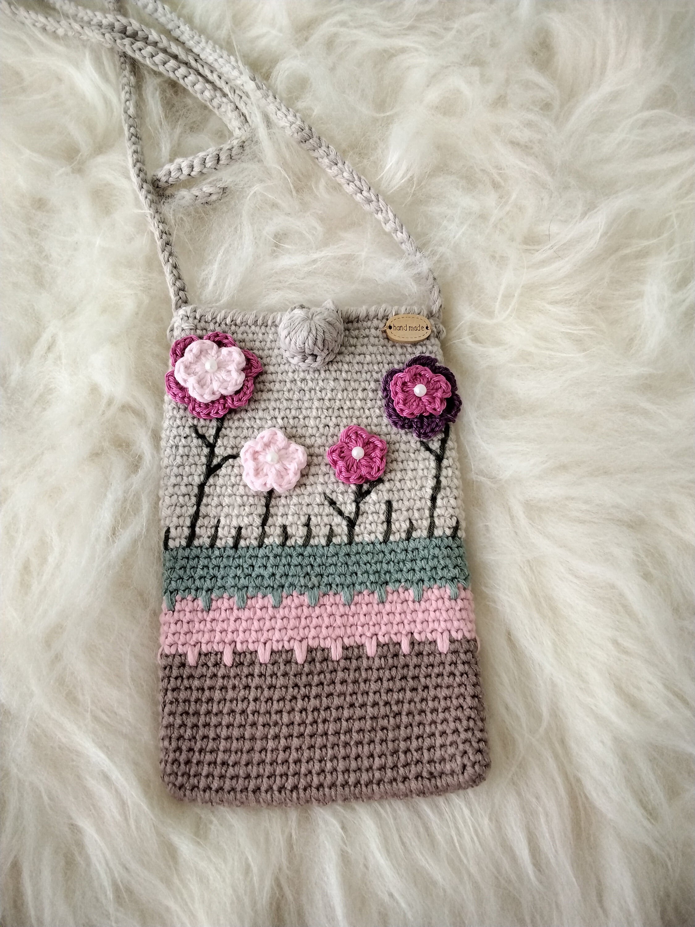 Phone Bag ,knitphonebag, Handmadephonepouch,knitphonecase,crochet Phone ...