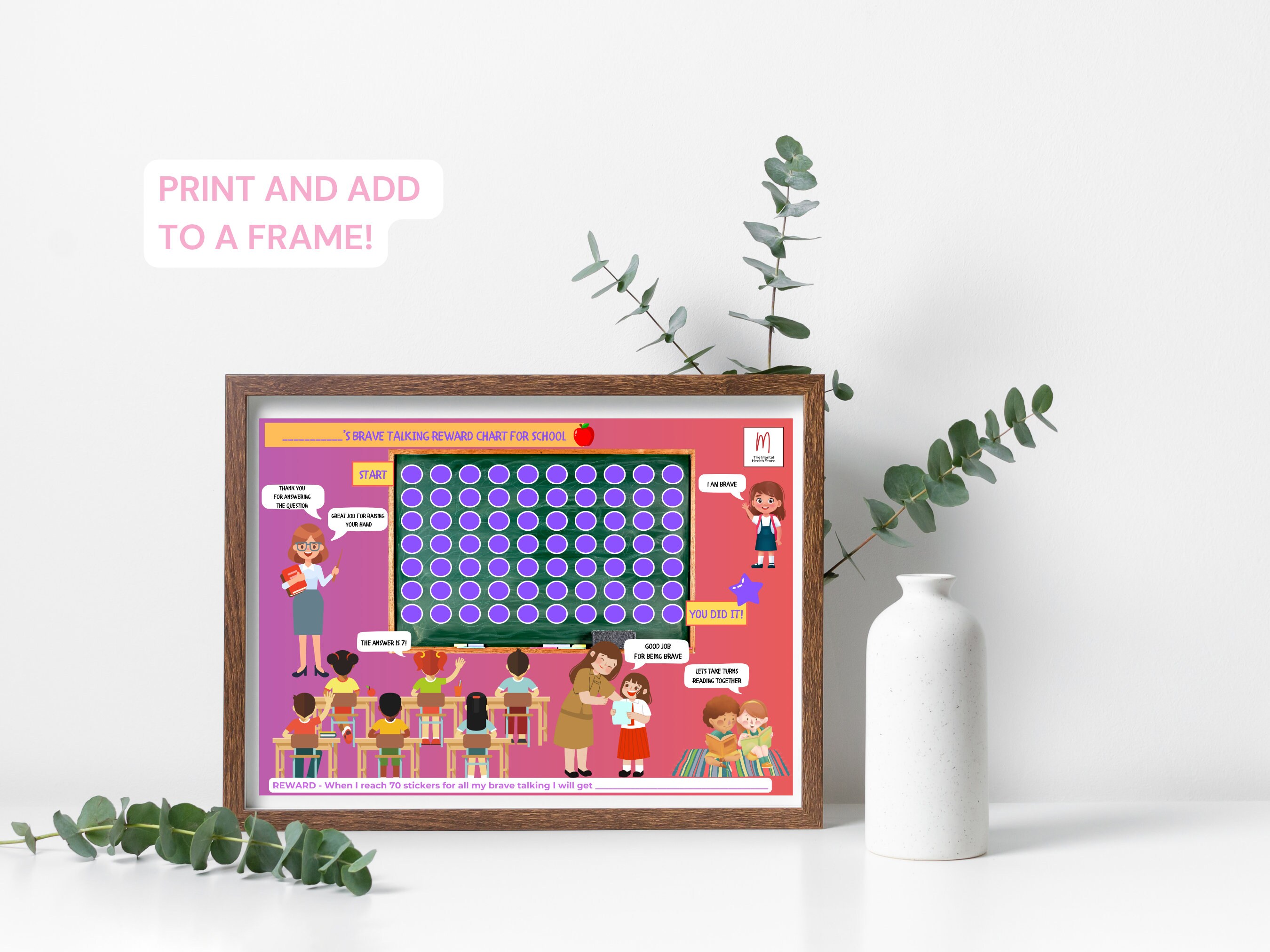 Brave Talking Reward Chart for Primary School Girls Aged 5-11 Years ...