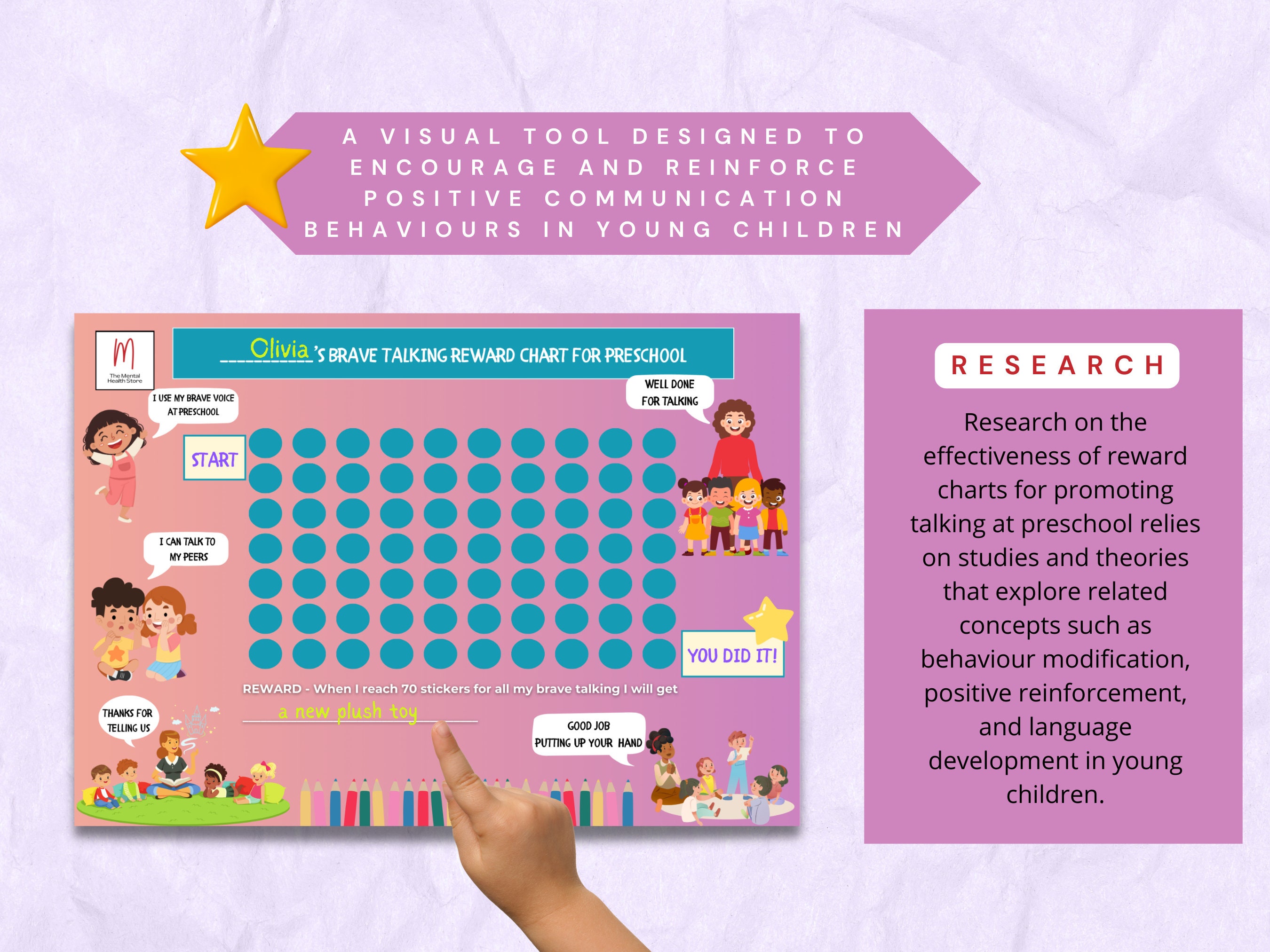 Brave Talking Reward Chart for Preschool Girls Aged 3-5, Selective ...