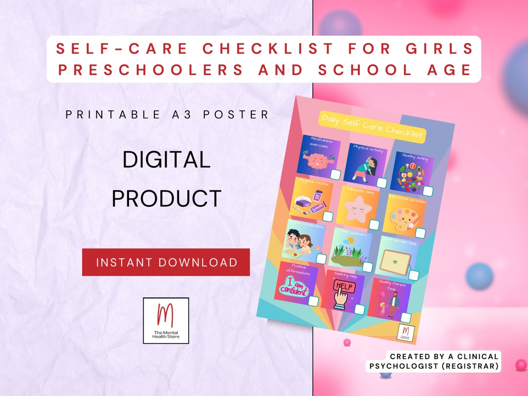 Self-care Checklist for Pre-school and School Aged Girls From 3-9yrs ...