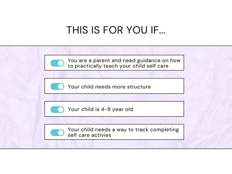 Self-care Checklist for Pre-school and School Aged Girls From 3-9yrs ...