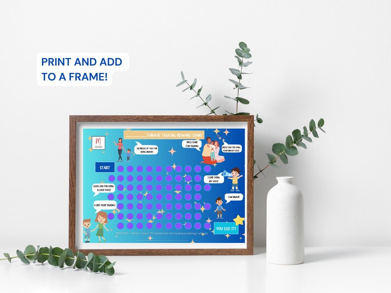Brave Talking Reward Chart for Boys, Selective Mutism Chart, Reward ...
