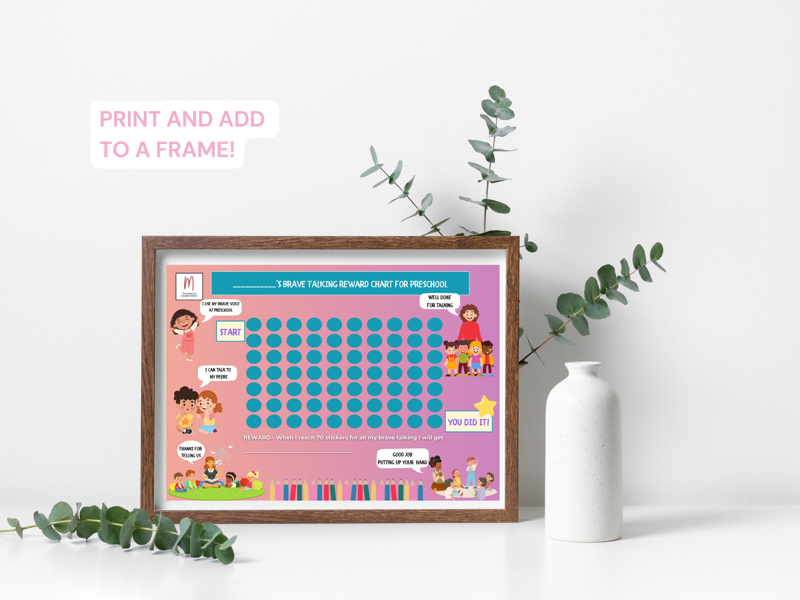 Brave Talking Reward Chart for Preschool Girls Aged 3-5, Selective ...