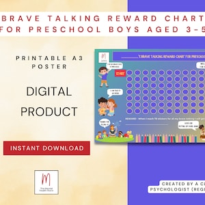 Brave Talking Reward Chart for Preschool Boys Aged 3-5, Selective ...