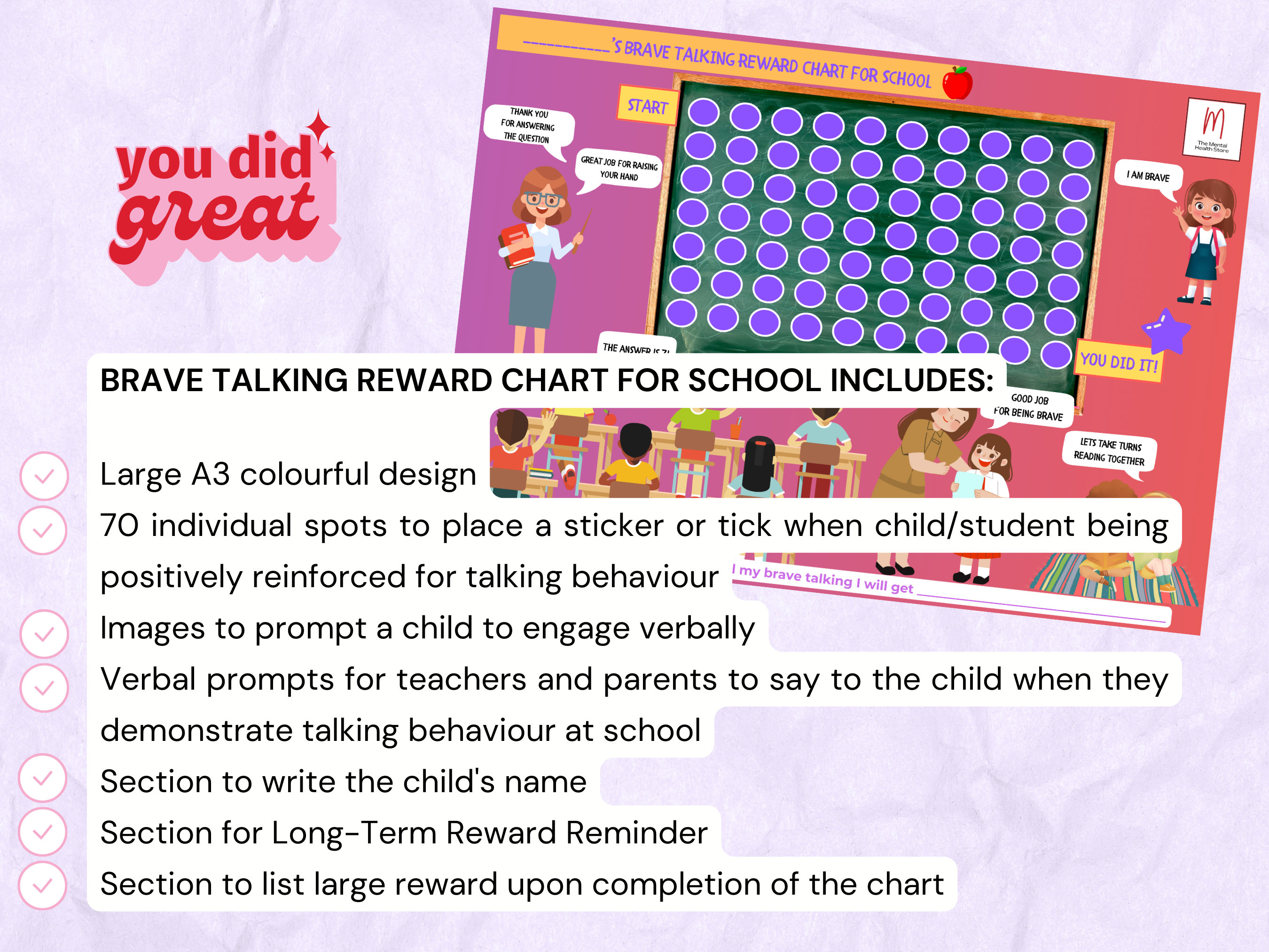 Brave Talking Reward Chart for Primary School Girls Aged 5-11 Years ...