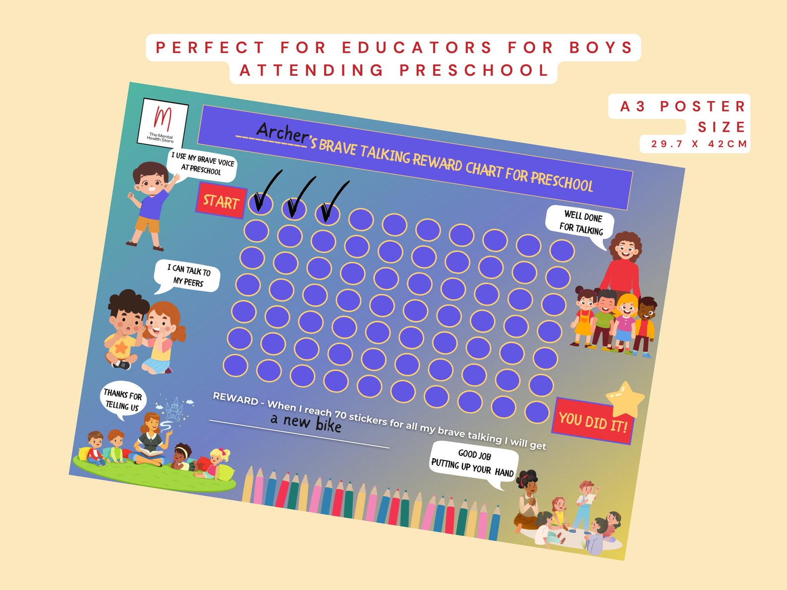Brave Talking Reward Chart for Preschool Boys Aged 3-5, Selective ...