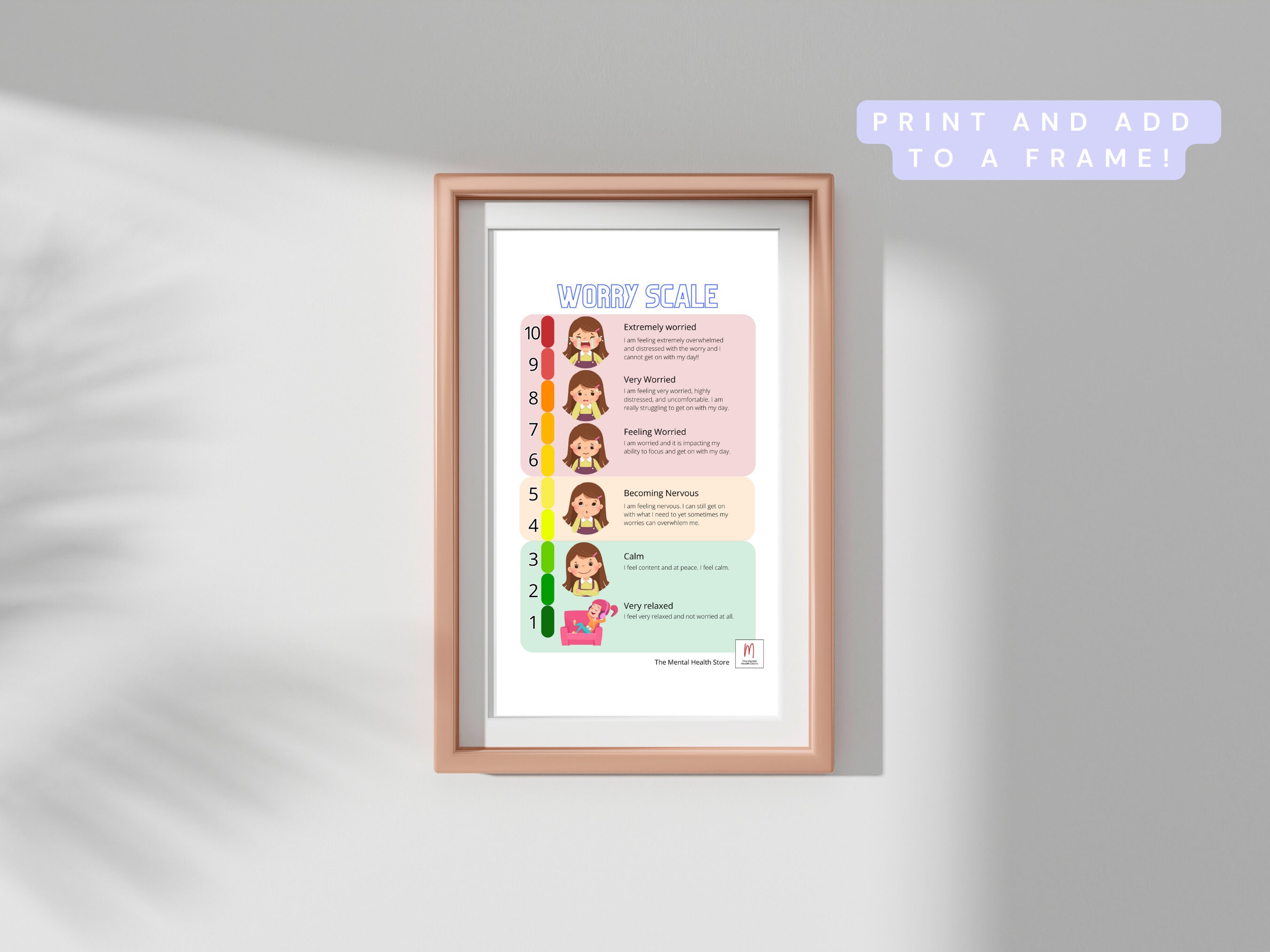 Worry Scale for Girls, Worry Thermometer, Printable Feelings Poster ...