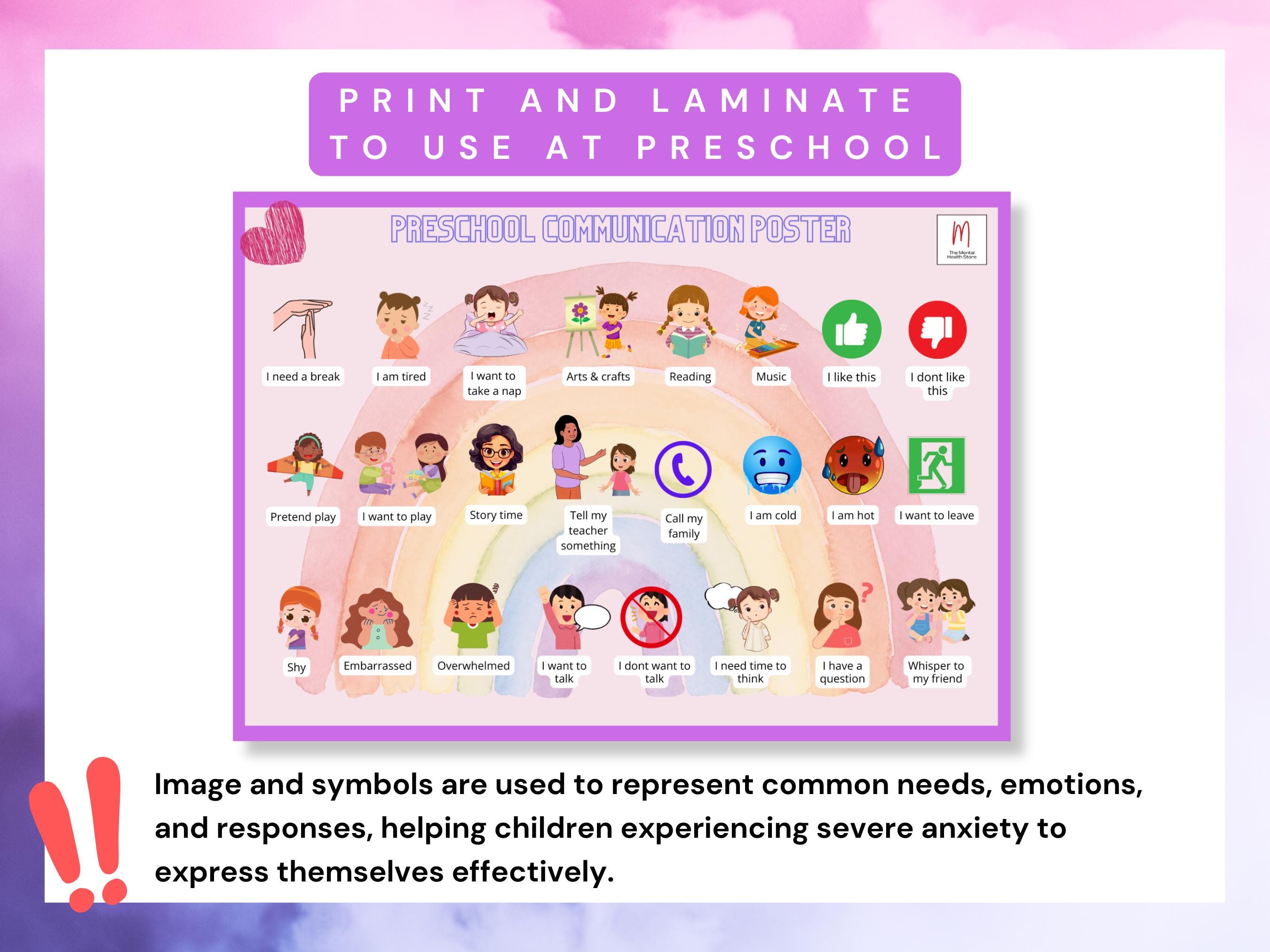 Communication Poster for Preschool Girls Aged 3-5years, Selective ...