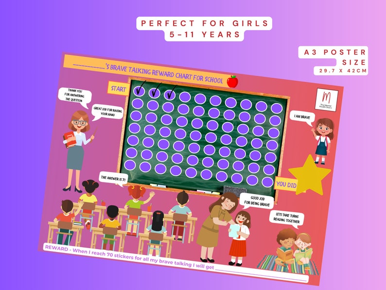 Brave Talking Reward Chart for Primary School Girls Aged 5-11 Years ...