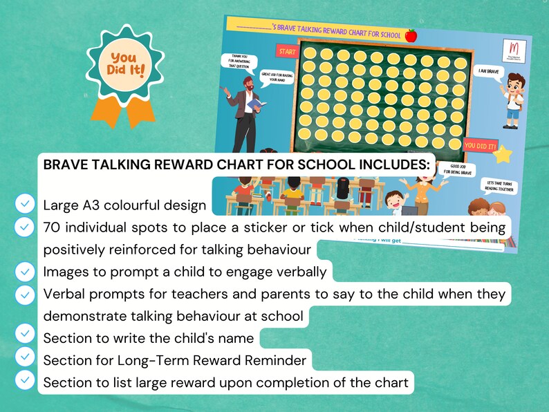 Brave Talking Reward Chart for Primary School Boys Aged 5-11 Years ...