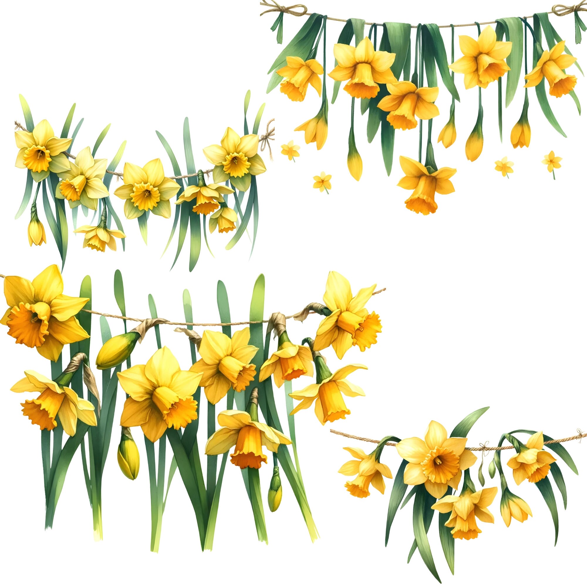 Daffodil Flower Watercolor Clipart, Spring Flower, Floral for ...