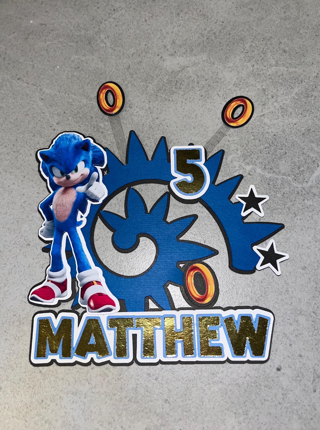 Sonic the Hedgehog Cake Topper - Etsy