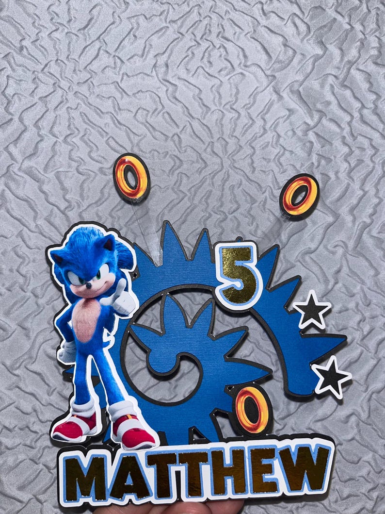Sonic the Hedgehog Cake Topper - Etsy
