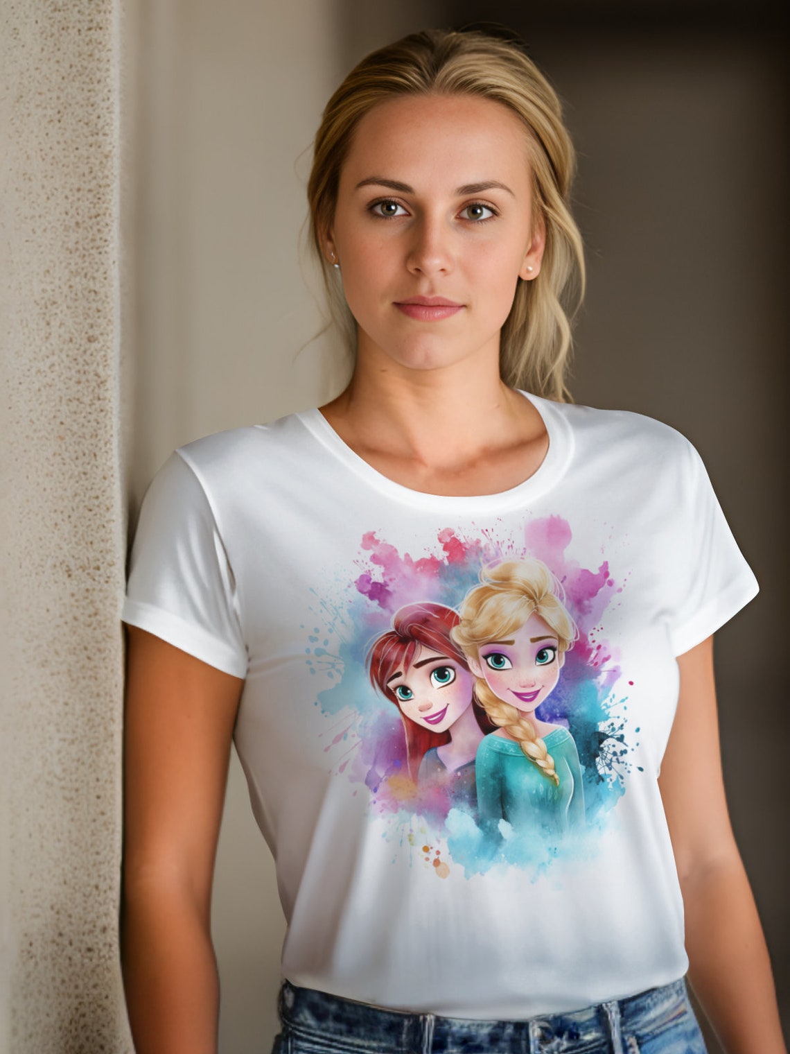 5 Elsa and Anna Frozen Splash and Watercolor Digital Design High ...