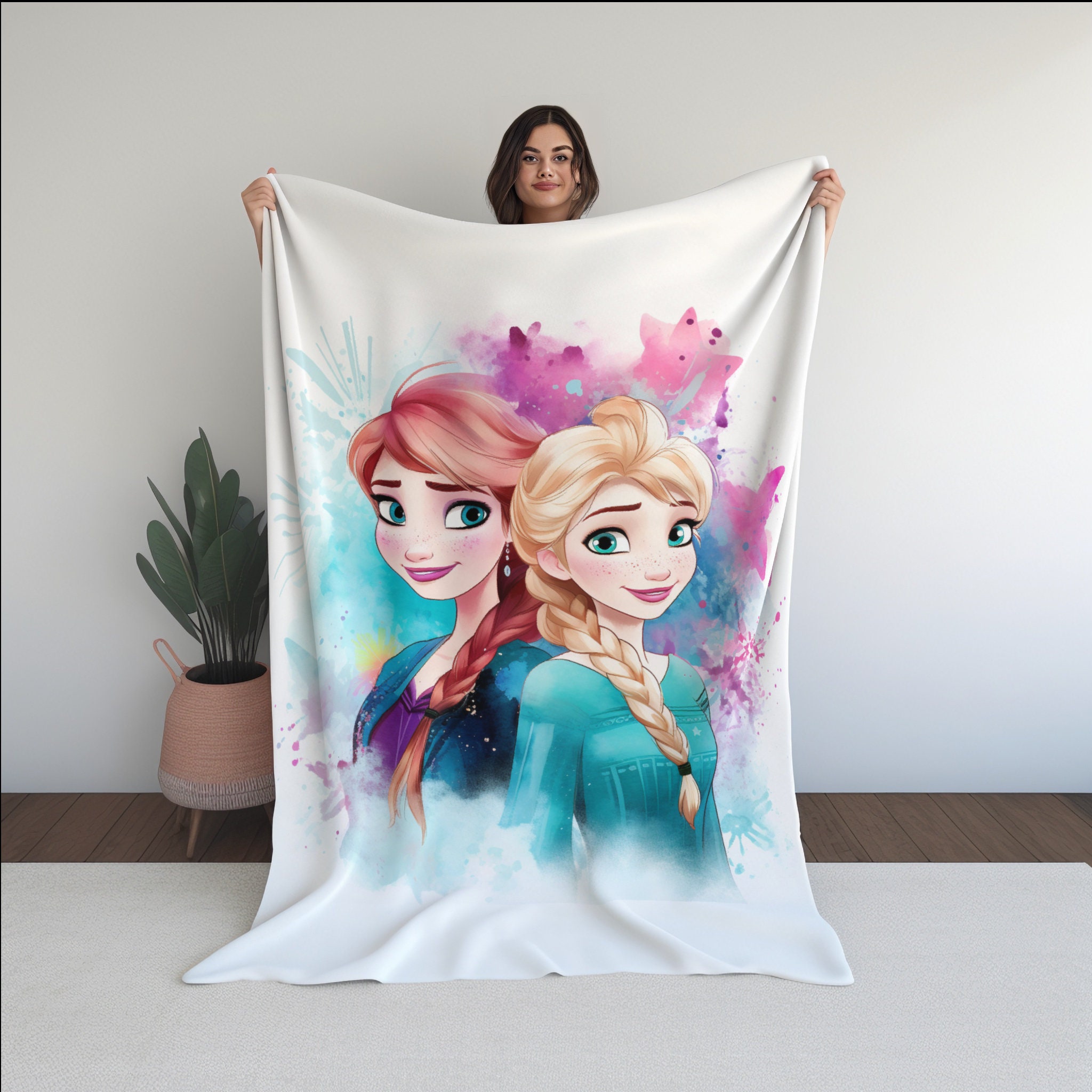 5 Elsa and Anna Frozen Splash and Watercolor Digital Design High ...