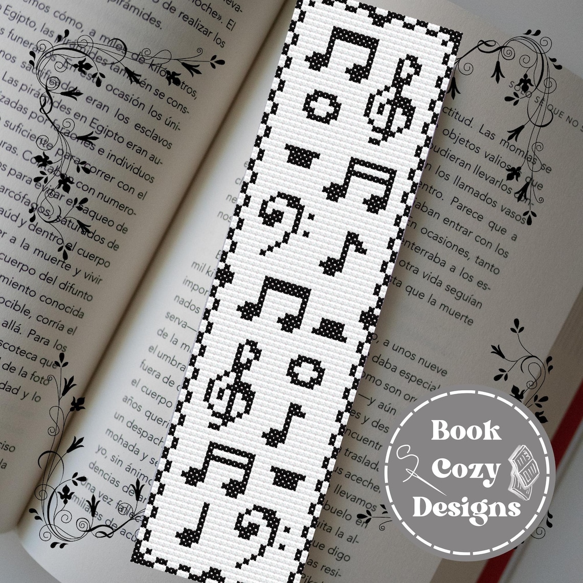 EASY! Cozy Music Note Beginner Bookmark Cross Stitch Pattern - Etsy