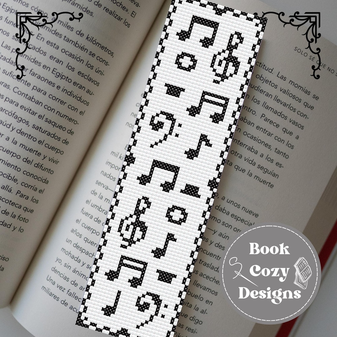 EASY! Cozy Music Note Beginner Bookmark Cross Stitch Pattern - Etsy