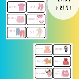 Kids Dresser Drawer Labels, Kids Clothing Storage Stickers ...