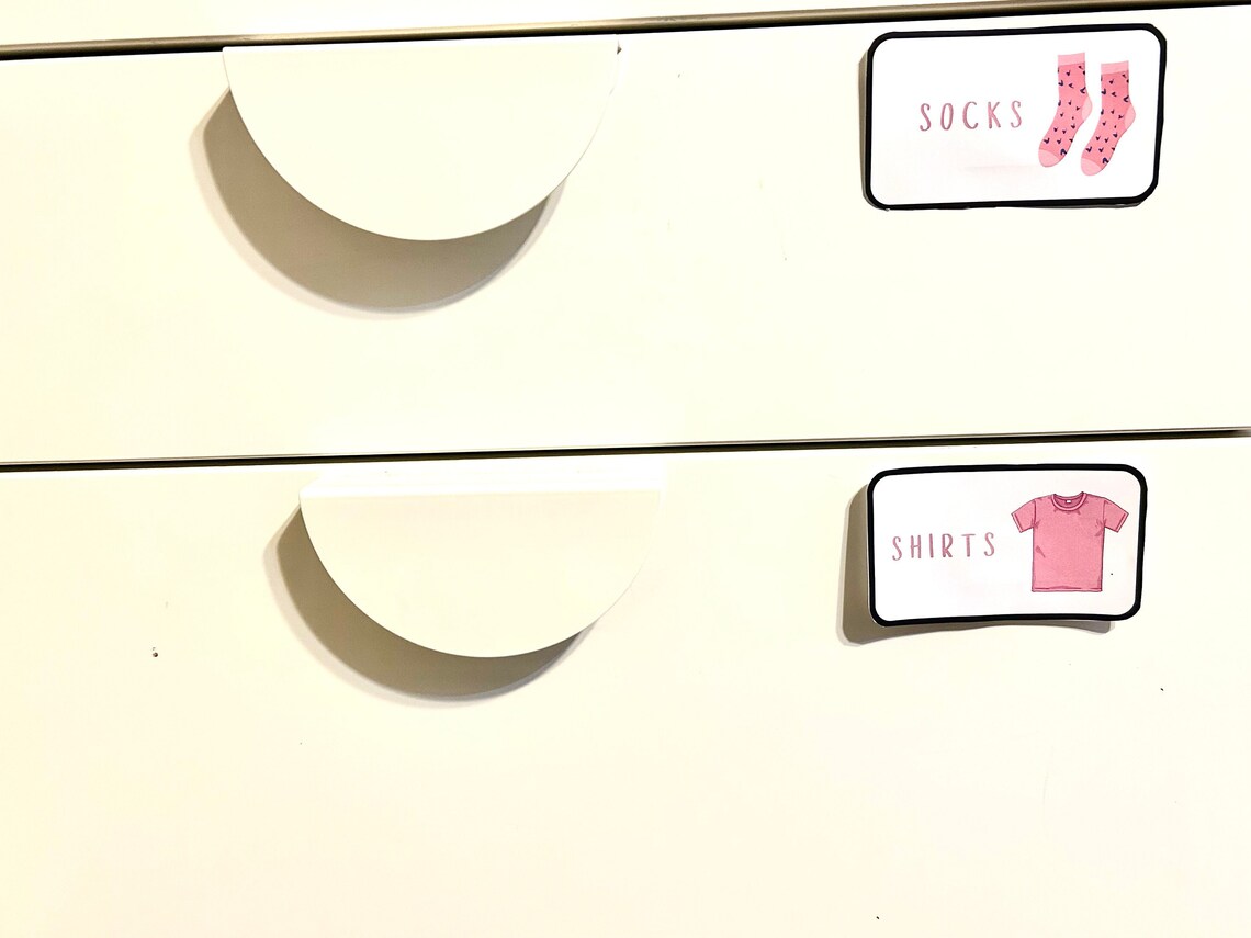 Kids Dresser Drawer Labels, Kids Clothing Storage Stickers ...