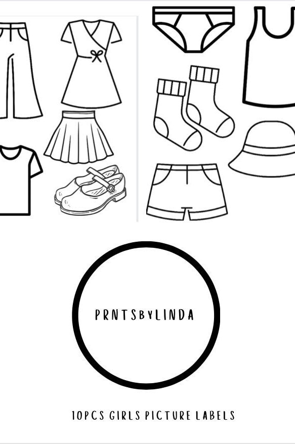 Kids Dresser Labels 10PCS girls SET Custom Labeling for Dresser Drawers ...