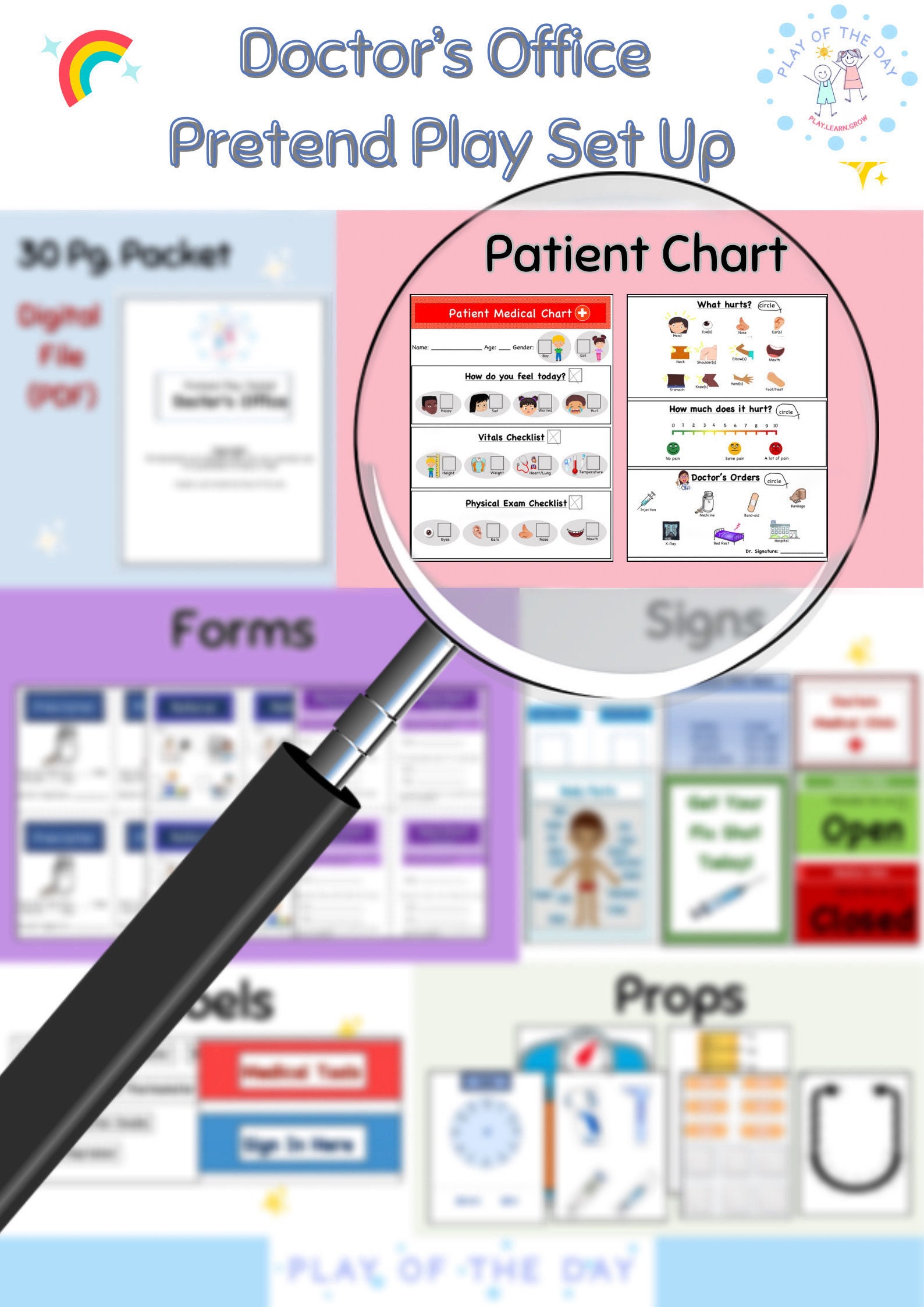 Patient Chart for Doctor's Office Pretend Play - Etsy