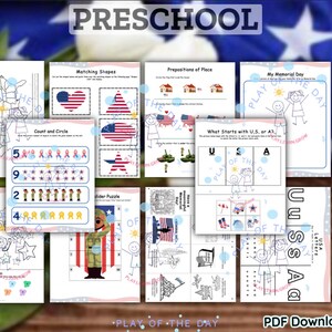 Memorial Day Activities & Worksheets,preschool,pre-k Activities ...