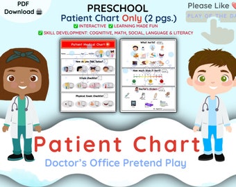 Doctor and Patient Pretend Play Printable for Kids, Doctor Forms ...