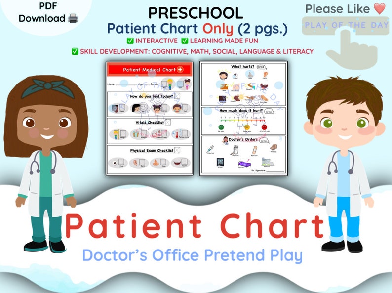 Patient Chart for Doctor's Office Pretend Play - Etsy