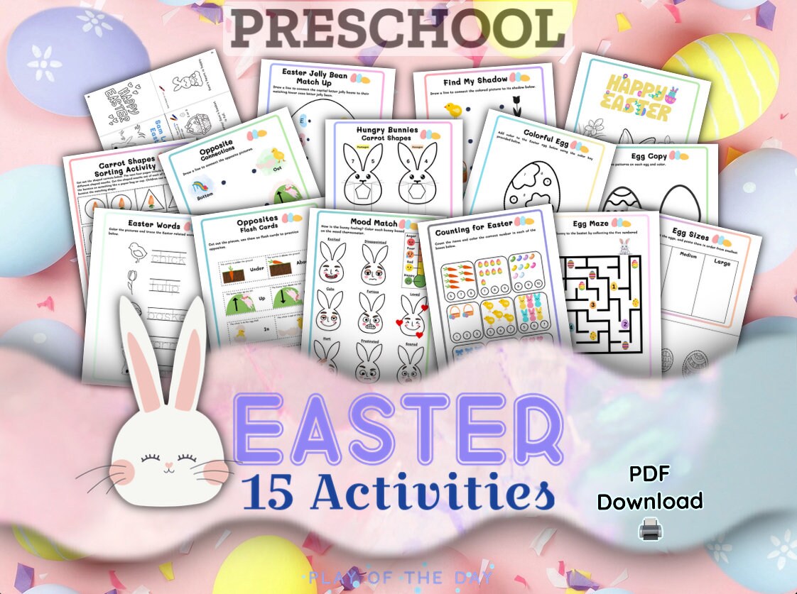 Easter Themed Activities & Worksheets, Preschool Easter, Pre-k ...