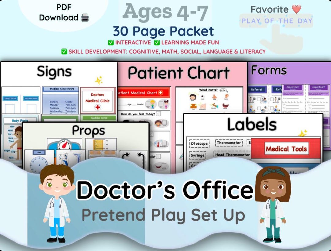 Doctor's Office Pretend Play Set Up - Etsy