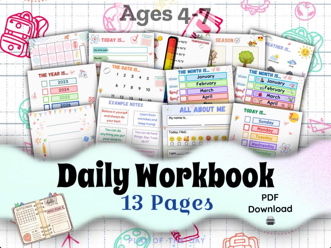 Daily Workbook,preschool,prek, Kindergarten,practice Workbook, Morning ...