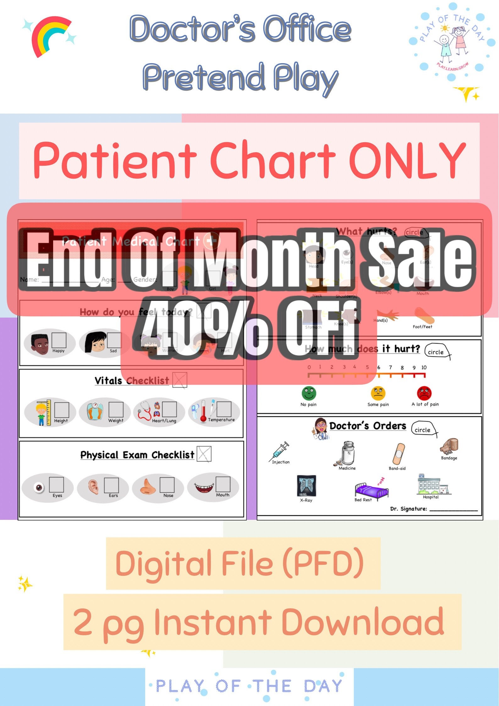 Patient Chart for Doctor's Office Pretend Play - Etsy