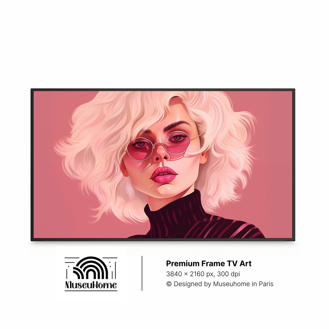 Stylish Pink Portrait Digital Art Inspired by Vogue Perfect for Samsung ...