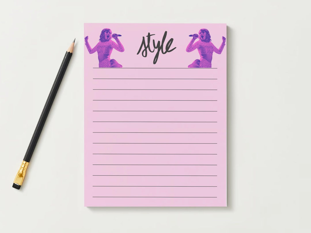 Large Swiftie Pink Style Notepad, Taylor Swift Stationery, Summer Camp ...