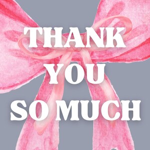 Pink Bow Thank You Card, Fill in the Blank Thank You Card, Thank You ...