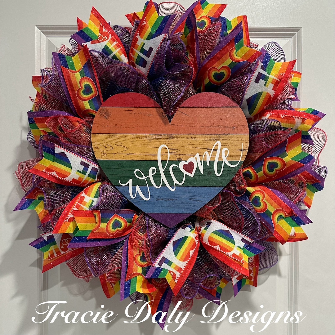 Pride Month-lgbtq Wreath-pride Wreath-june-front Door Wreath-summer ...