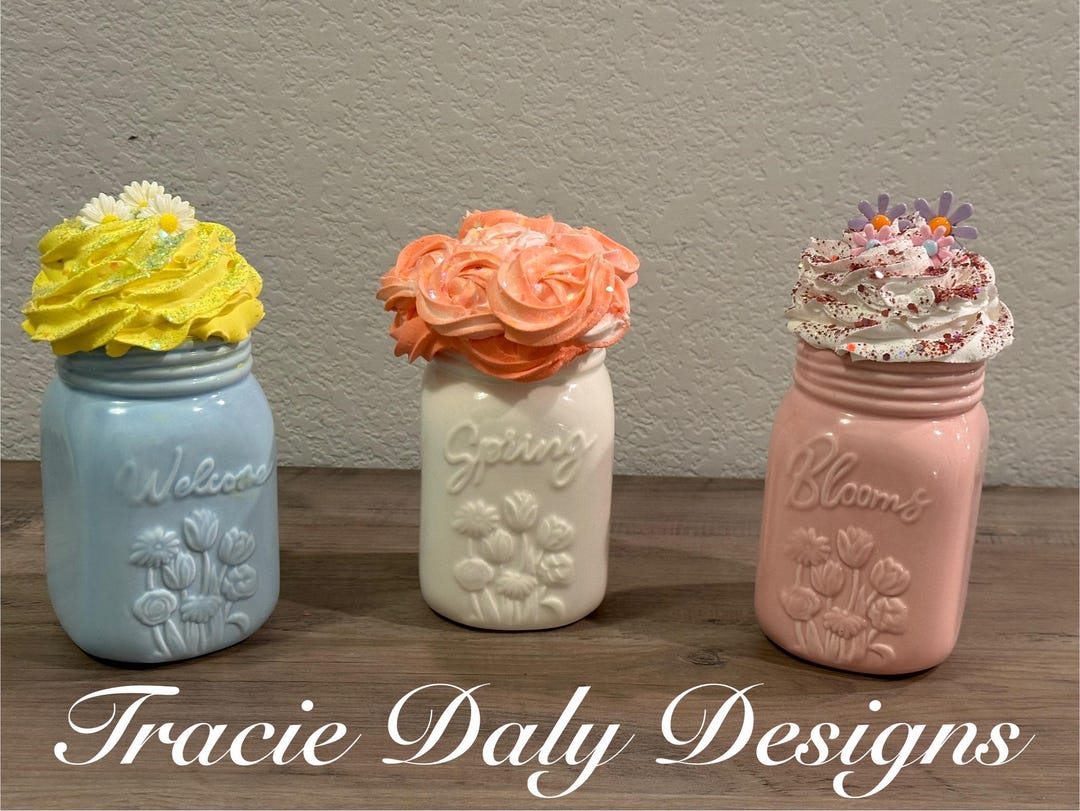 Spring Mason Jars-spring Mason Jar Fake Bake-fake Bake-spring Jars ...