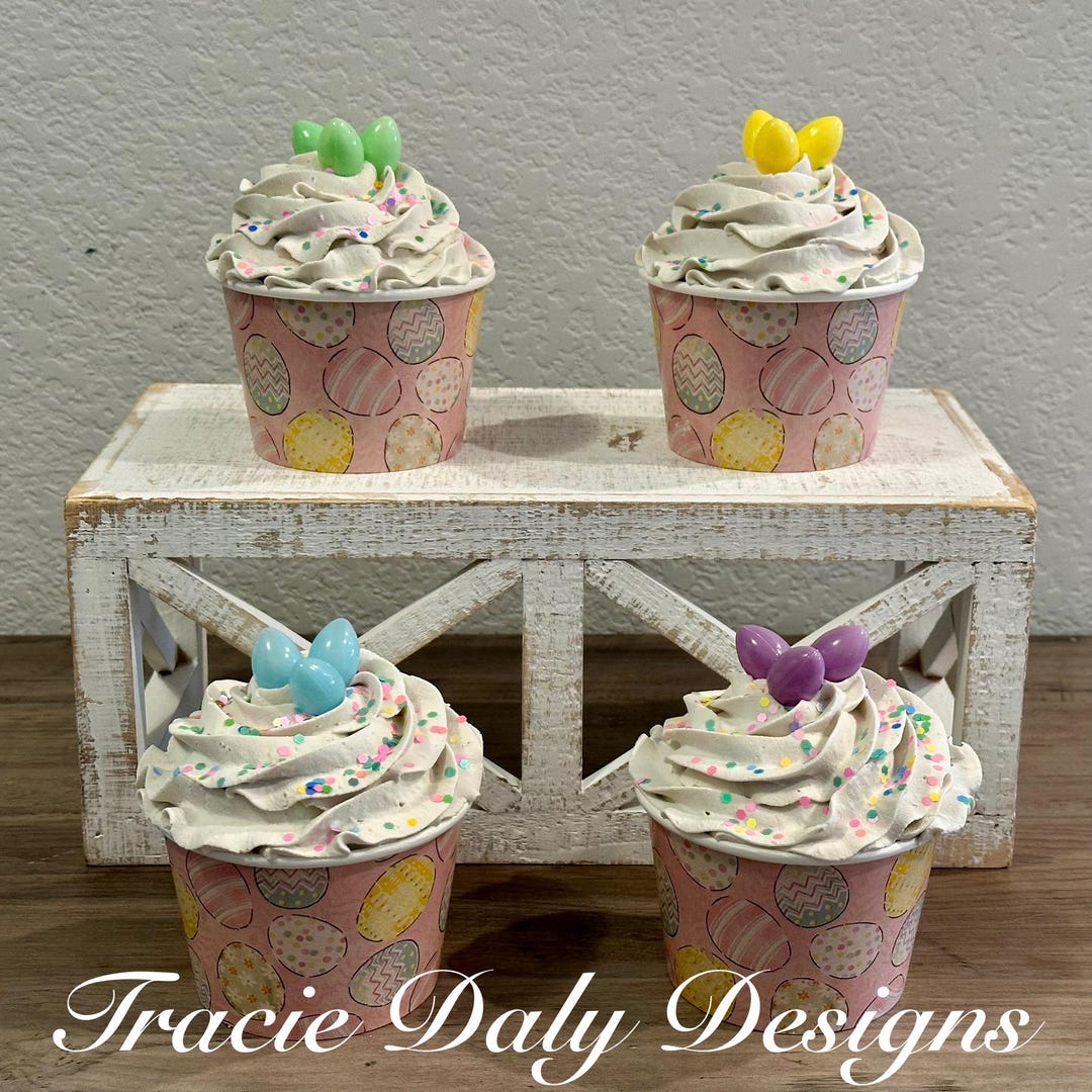 Easter Fake Bake Cupcakes-fake Easter Cupcakes-faux Cupcakes-faux ...