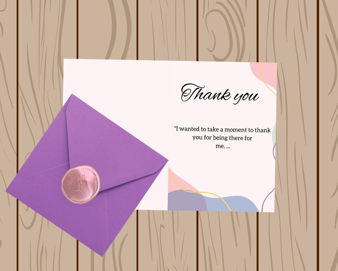 Thank You Card Printable and Foldable Card Instant Download PDF Card ...
