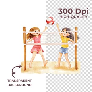 Girl Sport Watercolor PNG Set Athletic Girls Clipart Instant Download ...